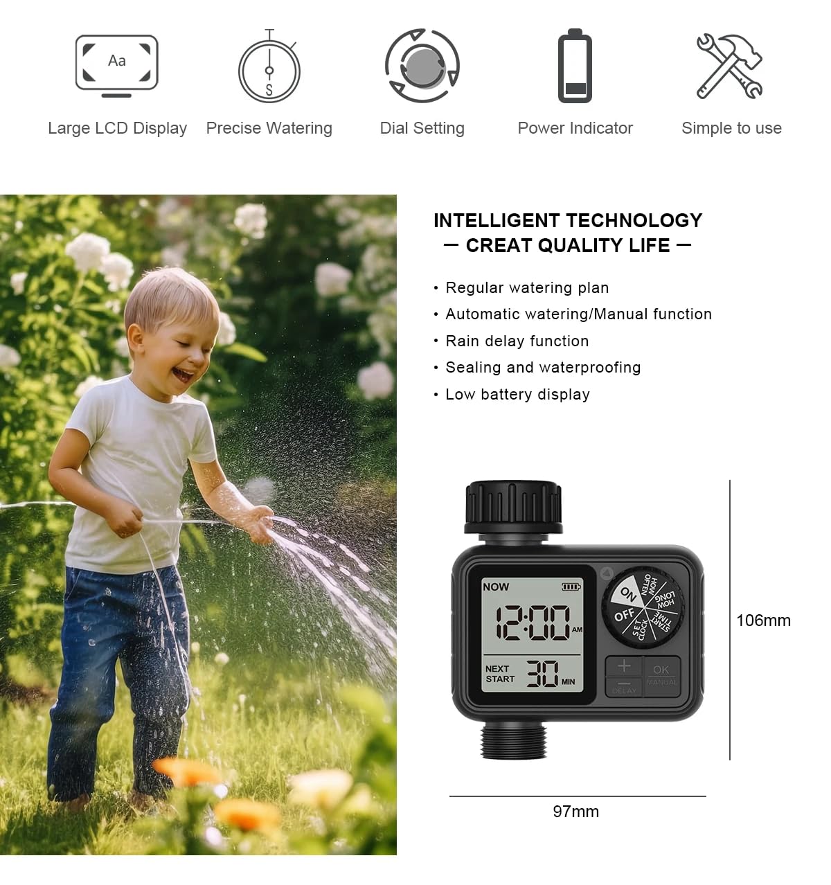 Pinolex Garden Automatic Irrigation Water Timer System Controller Drip ...